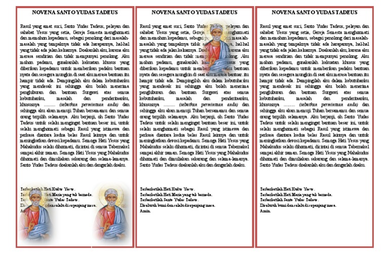 Novena Santo Yudas Tadeus | PDF