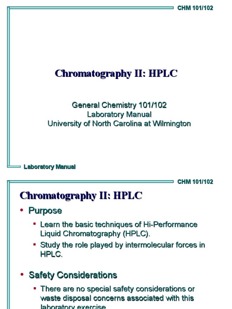 Chromatography HPLC | PDF | High Performance Liquid Chromatography ...