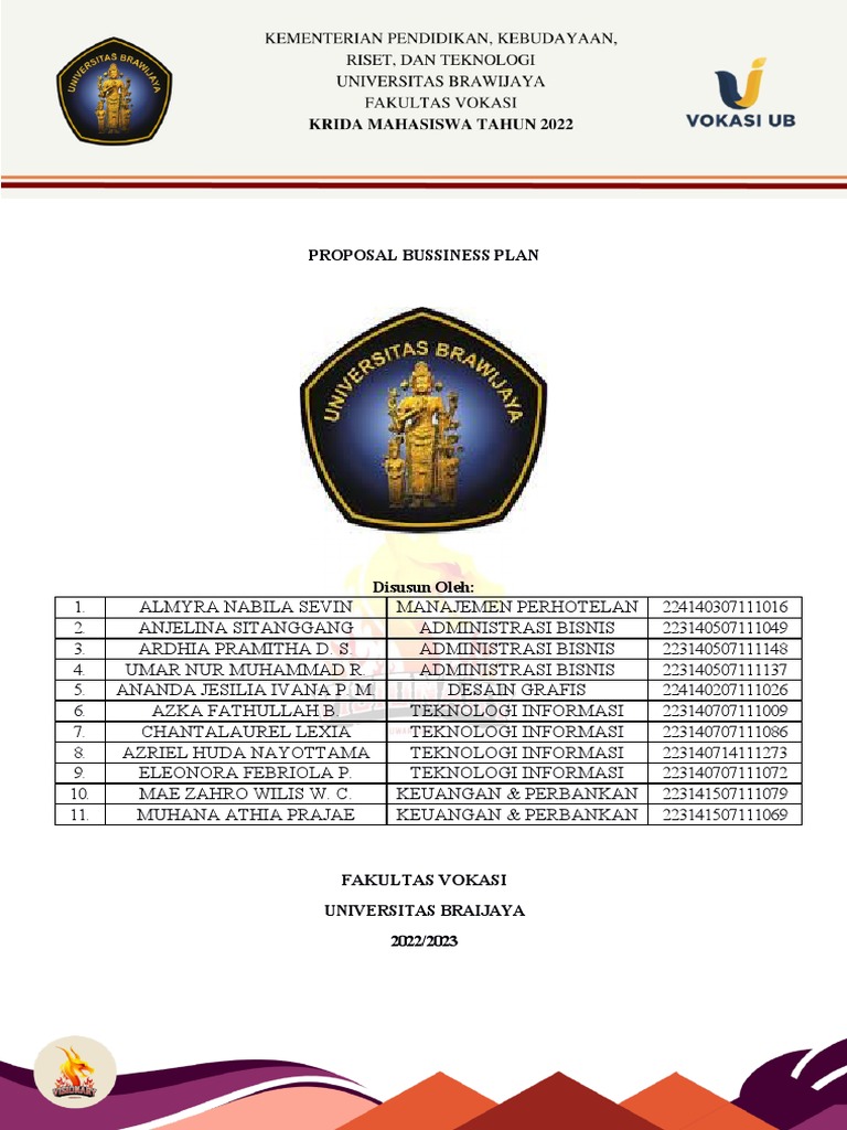 Proposal Bussiness Plan Kelompok 6 PDF | PDF