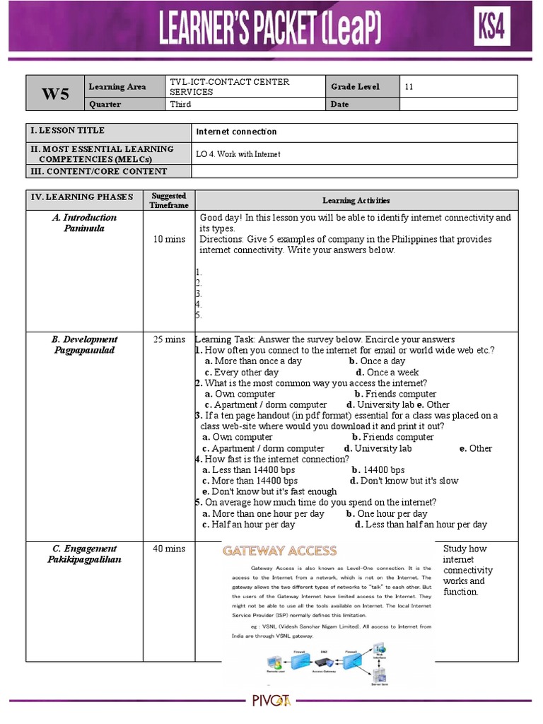 TVL ICT CS11 w5 | PDF | Internet | Computer Network