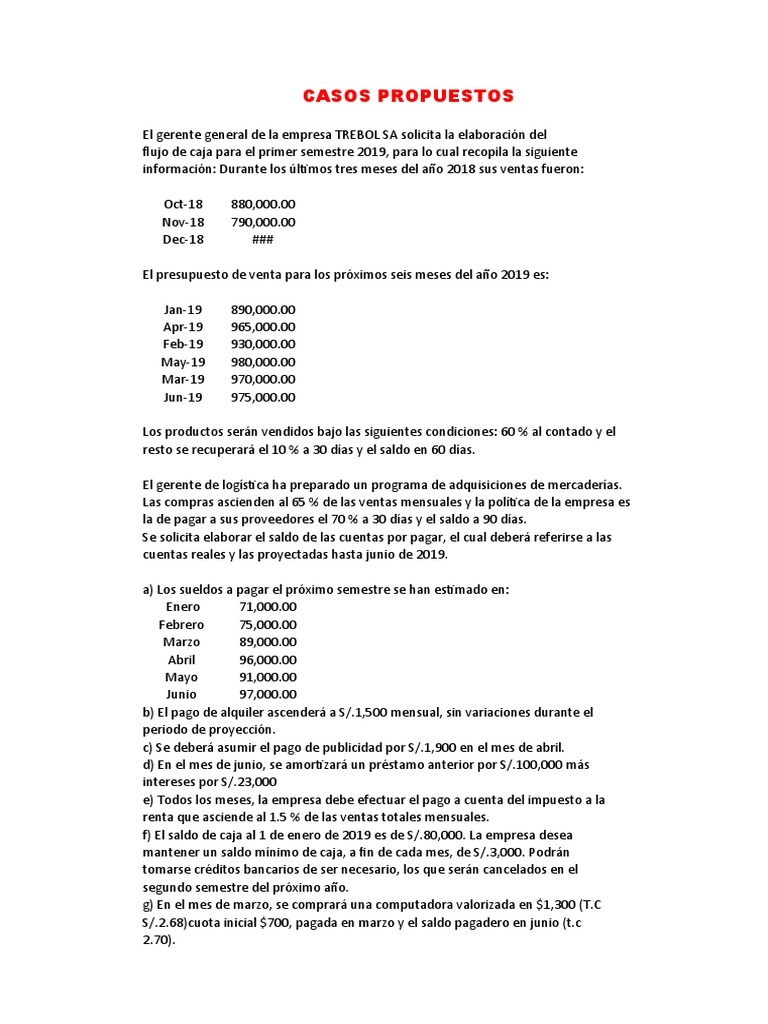 Flujo de Caja y Presupuestos 2019-2020 | PDF | Presupuesto | Interés