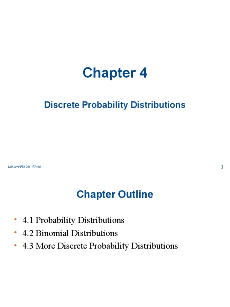 Lecture - Slides - 5 - Discrete Distributions | PDF | Probability Distribution | Standard Deviation