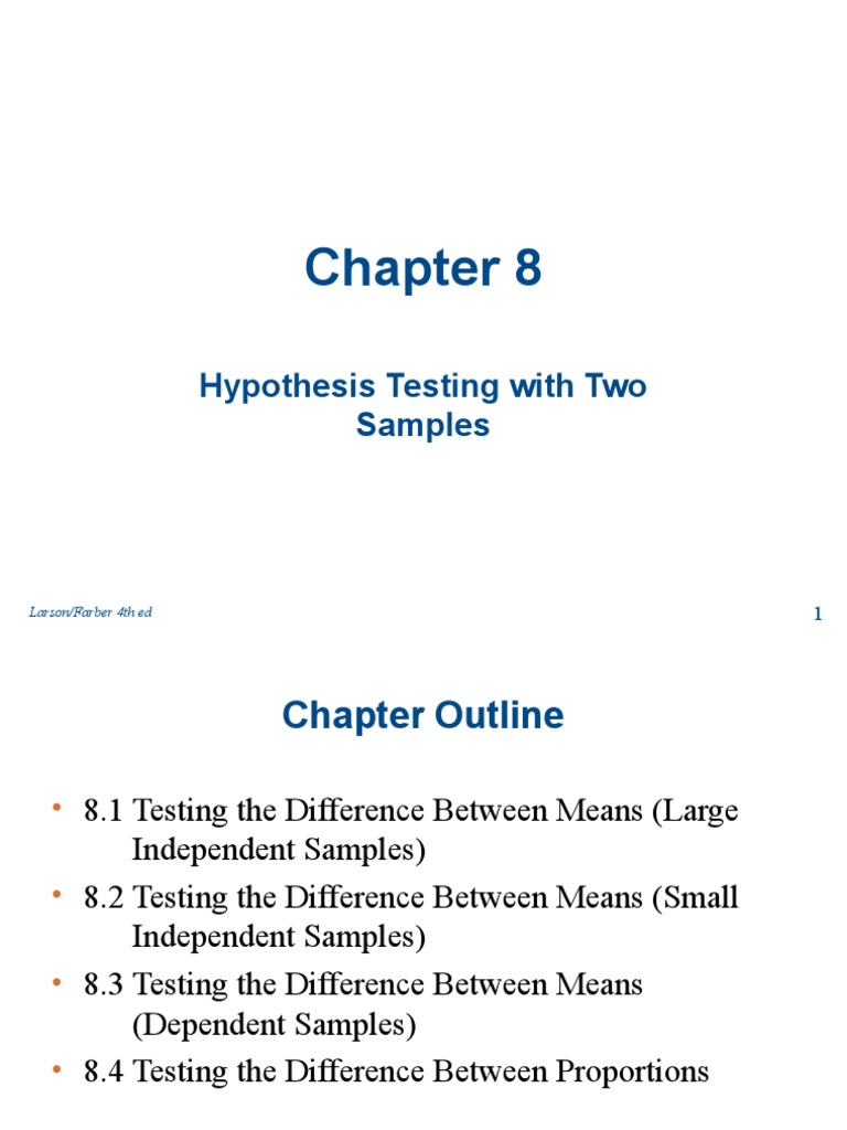 lf4 08 Hypothesis Testing Two Sample | PDF | Student's T Test | Null ...
