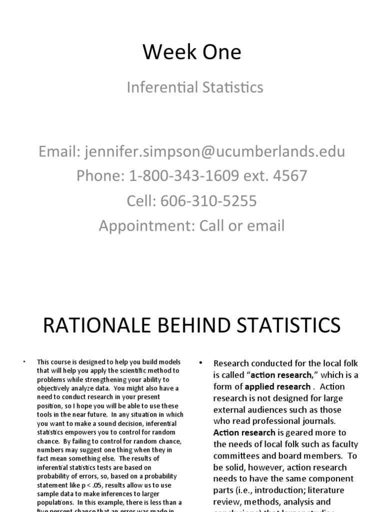 Lesson One Introduction To Inferential Statistics | PDF