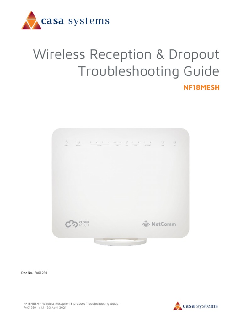 NF18MESH - Wireless Reception & Dropout Troubleshooting Guide | PDF ...