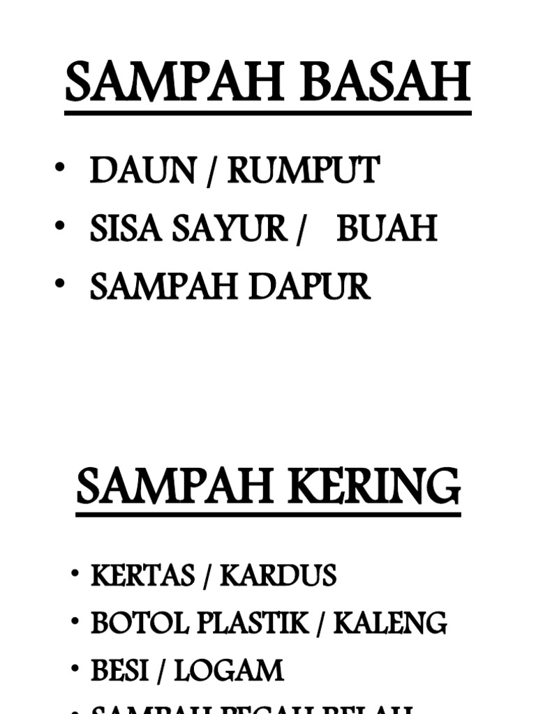Stiker Sampah Basah Dan Kering | PDF