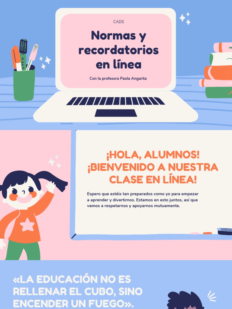 Normas de Clase y Etiqueta en Línea Presentación Educativa | PDF | Chat ...