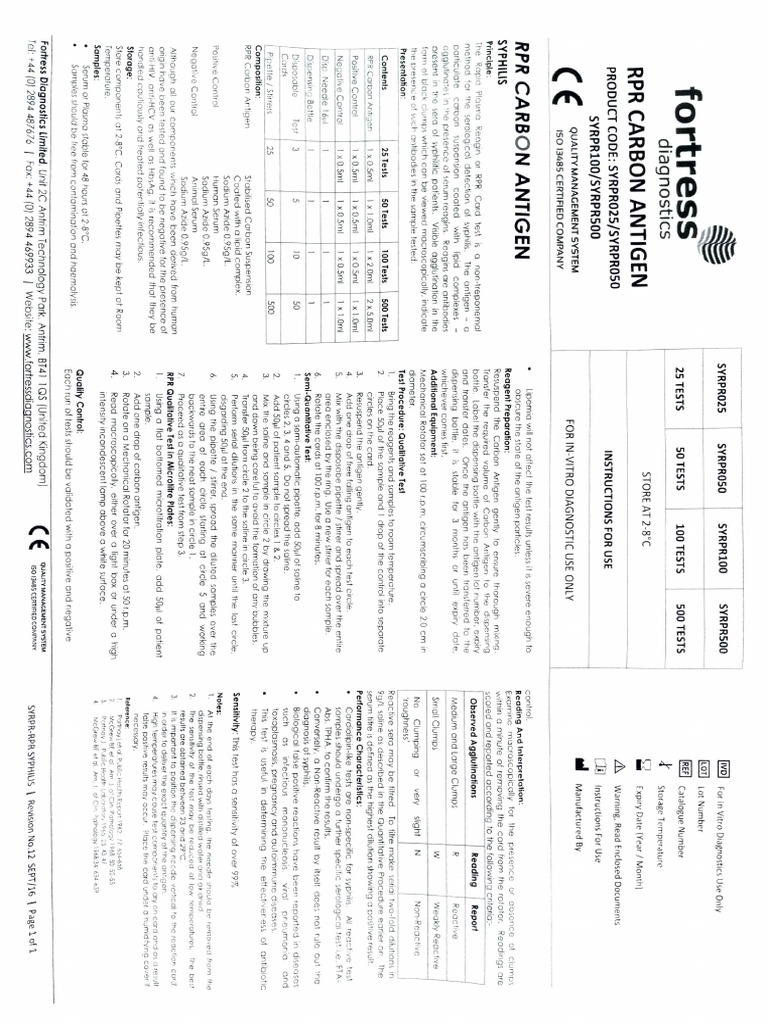 Is RPR | PDF | Serology | Clinical Medicine