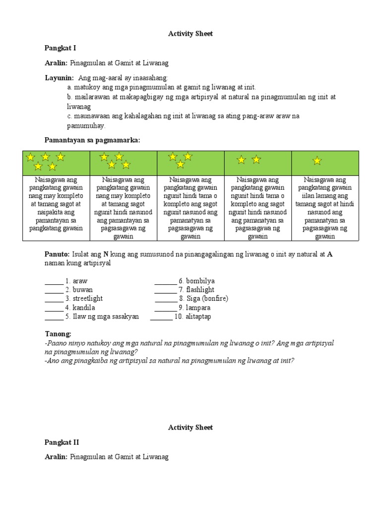 Science 3 - Quarter 3 - Activity Sheet For CO | PDF