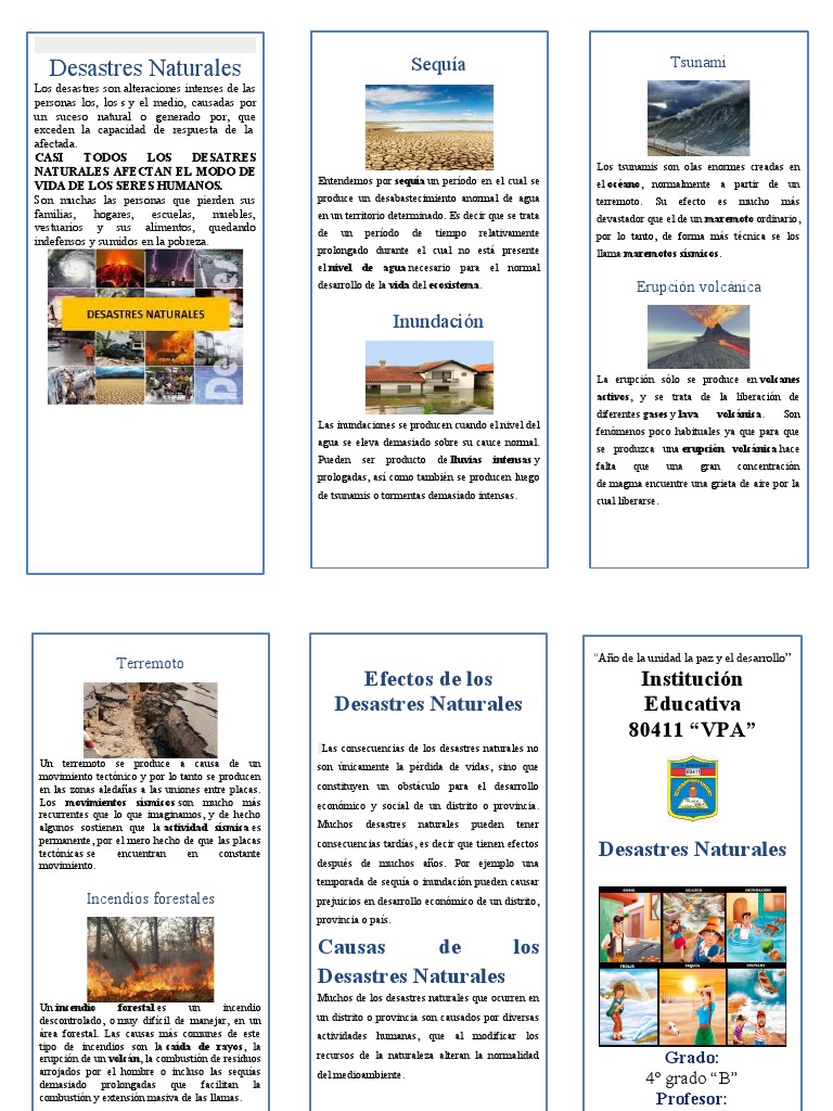 Triptico Desastres Naturales | PDF | Tsunami | Desastres naturales Triptico Desastres Naturales | PDF | Tsunami | Desastres naturales