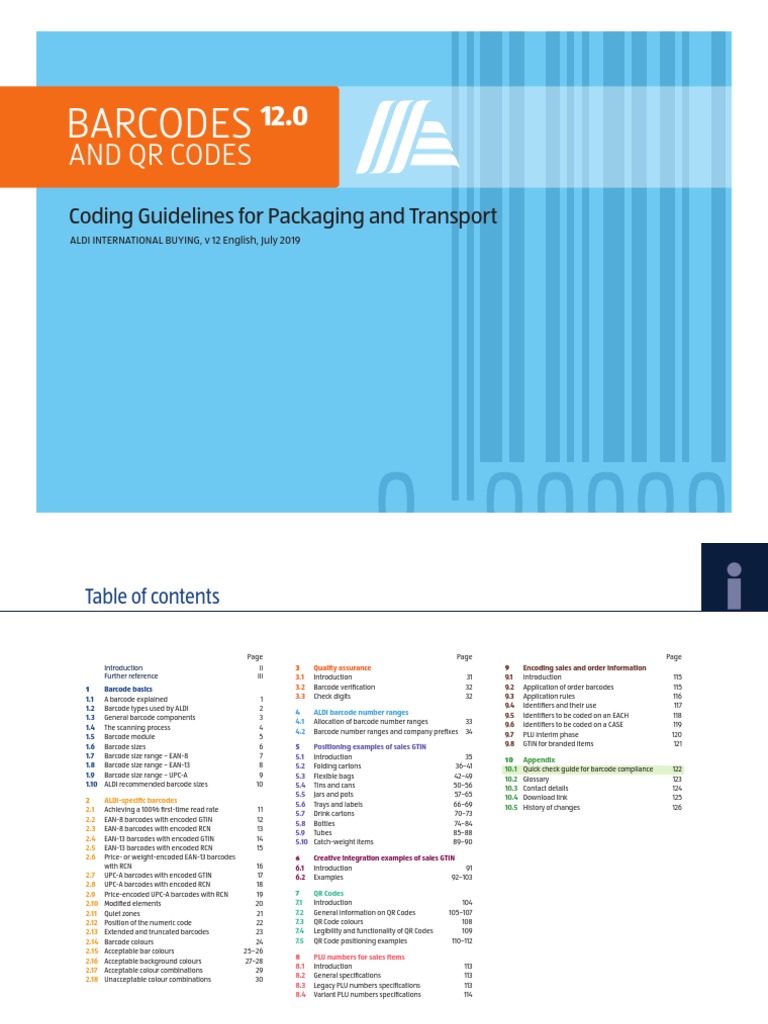 Barcodes and QR Codes Coding Guidelines v12 2019 PDF | PDF | Barcode ...