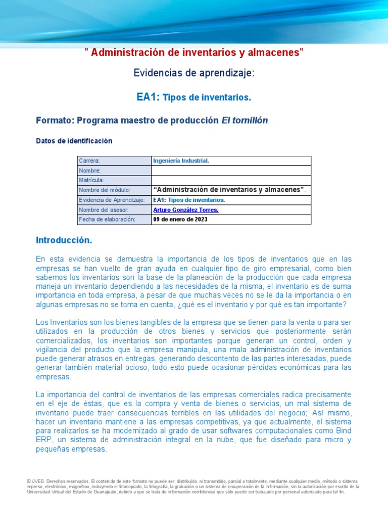 Tipos - EA1.Tipos de Inventarios | PDF