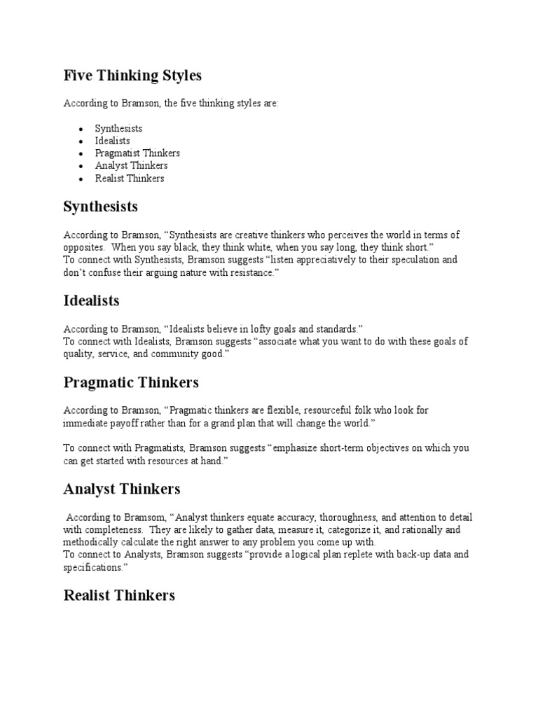 Thinking Hat | PDF | Pragmatism | Thought