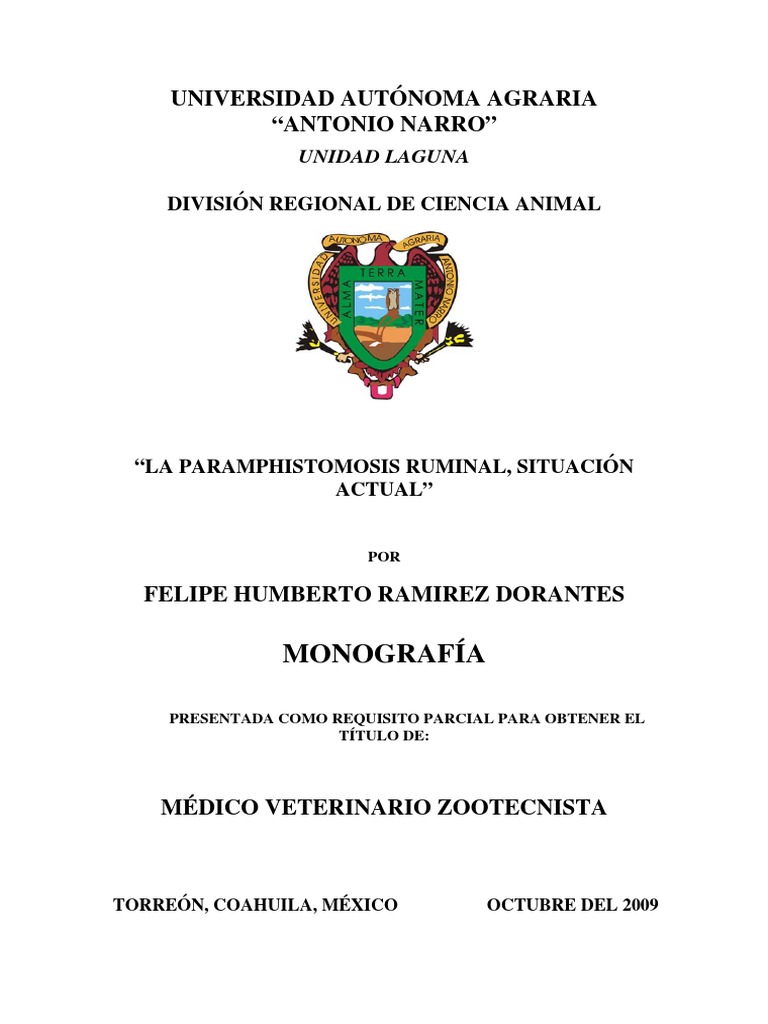 Situación Actual de Paramphistomosis Ruminal | PDF | Vacas | Diarrea