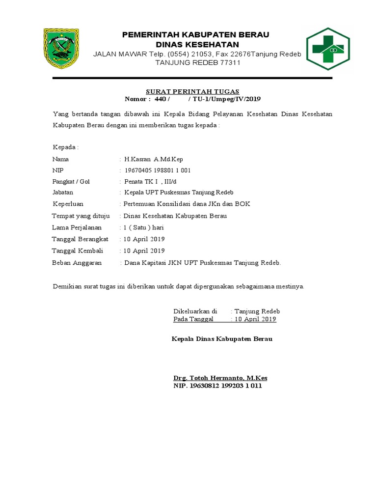 Surat Tugas Pimpus | PDF