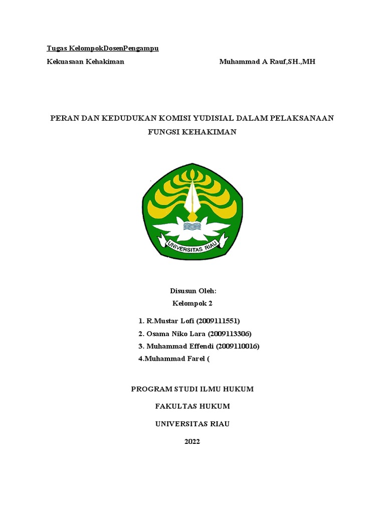 Tugas Kelompok 2 Makalah Kekuasaan Kehakiman | PDF