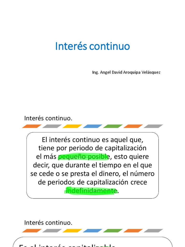 Semana IV - Interes Continuo | PDF | Finanzas y administración del dinero
