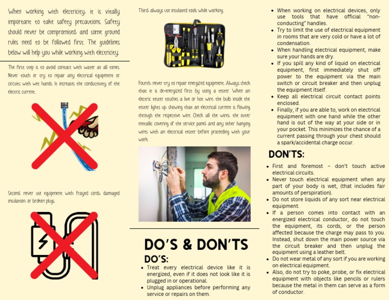 Electricity Safety Precautions | PDF | Switch | Electric Current