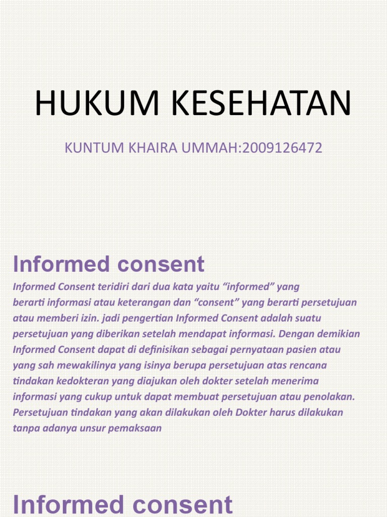 Panduan Informed Consent dalam Kesehatan | PDF | Pengembangan Diri