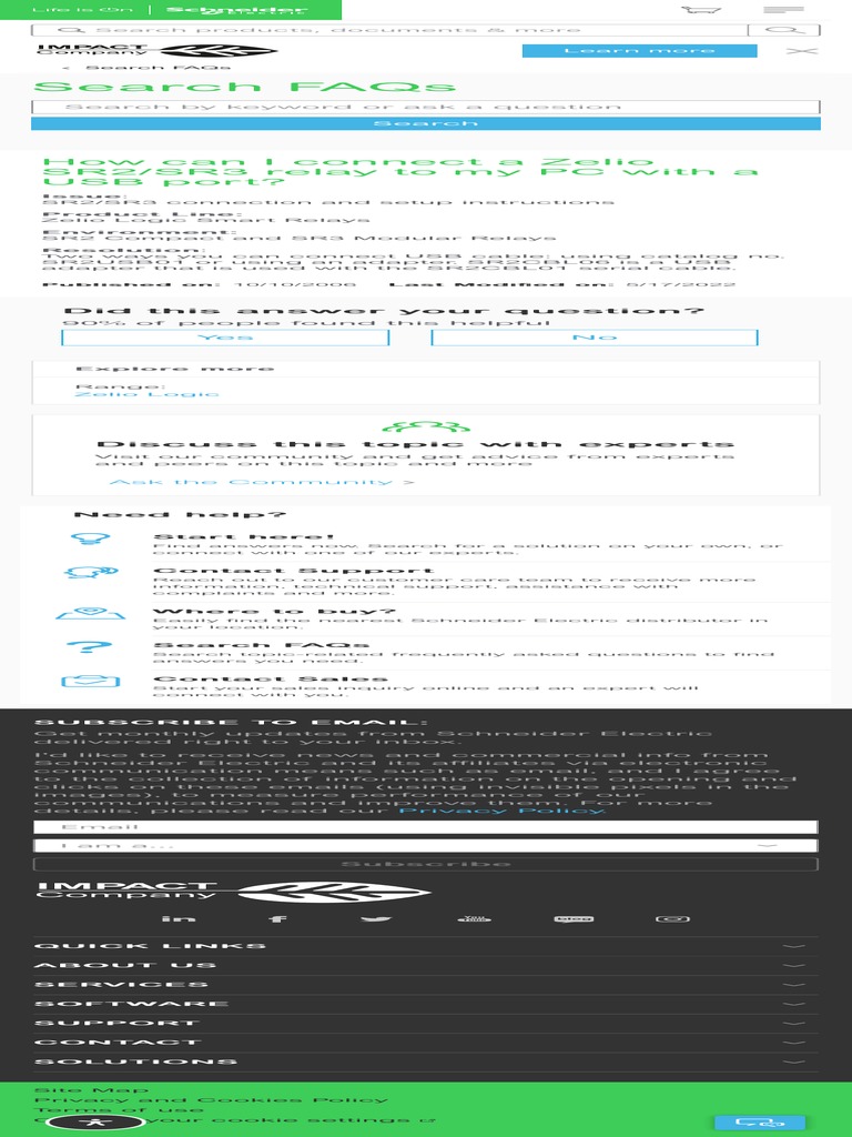 How Can I Connect A Zelio SR2SR3 Relay To My PC With A USB Port ...