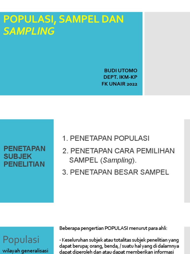 Populasi Sample Dan Teknik Sampling | PDF