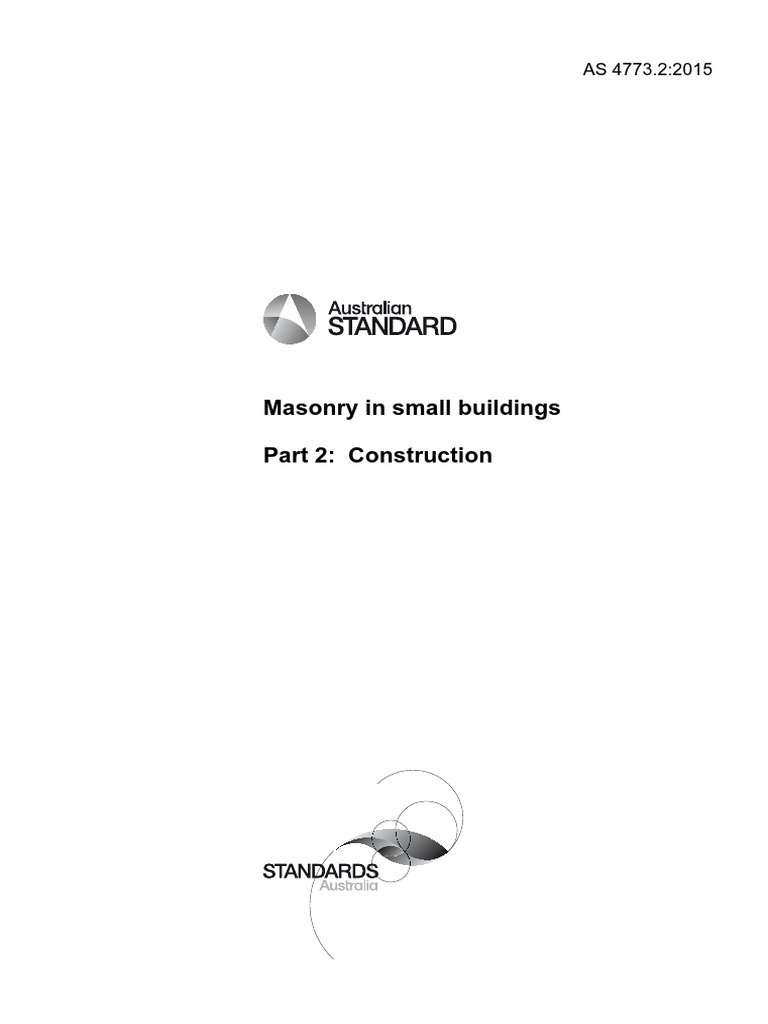 4773.2-2015 - Masonry in Small Buildings - Construction | PDF | Mortar ...