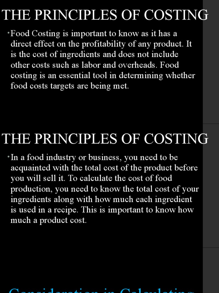 The Principles of Costing | PDF | Cost | Prices
