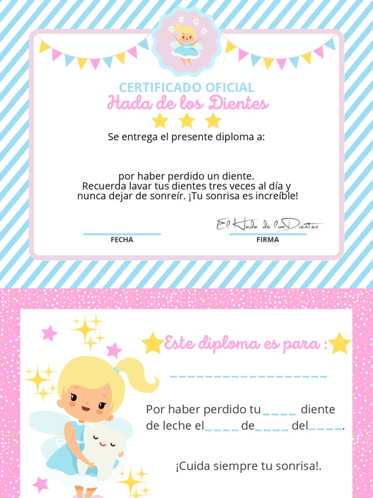 Certificado Oficial Hada de Los Dientes PDF | PDF