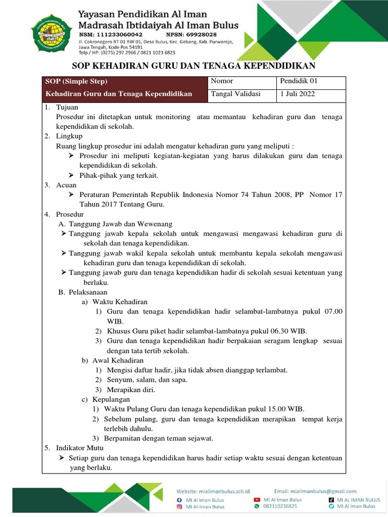 Sop Guru Dan Tendik PDF | PDF