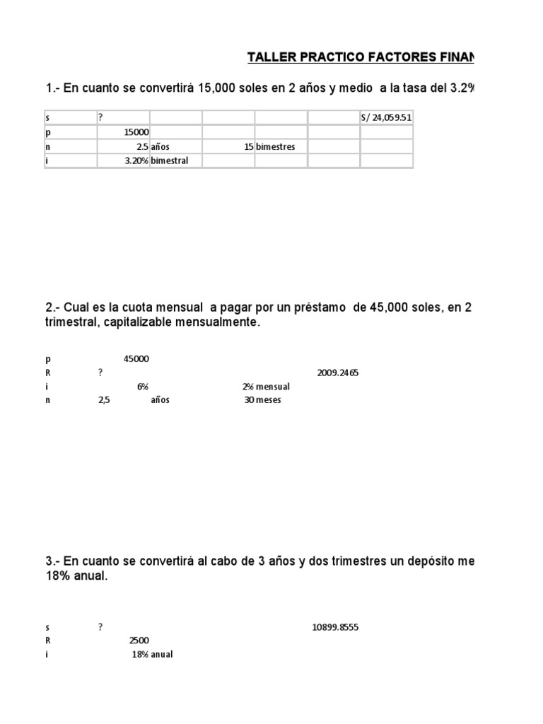 Factores Financieros - Desarrollado | PDF