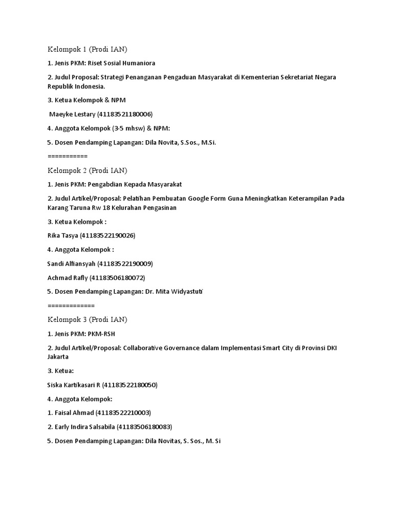Contoh Judul PKM | PDF
