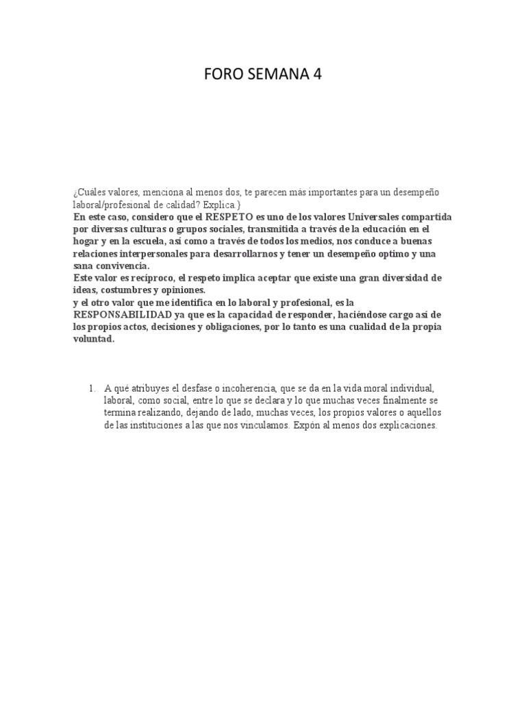 Foro Semana 4 | PDF