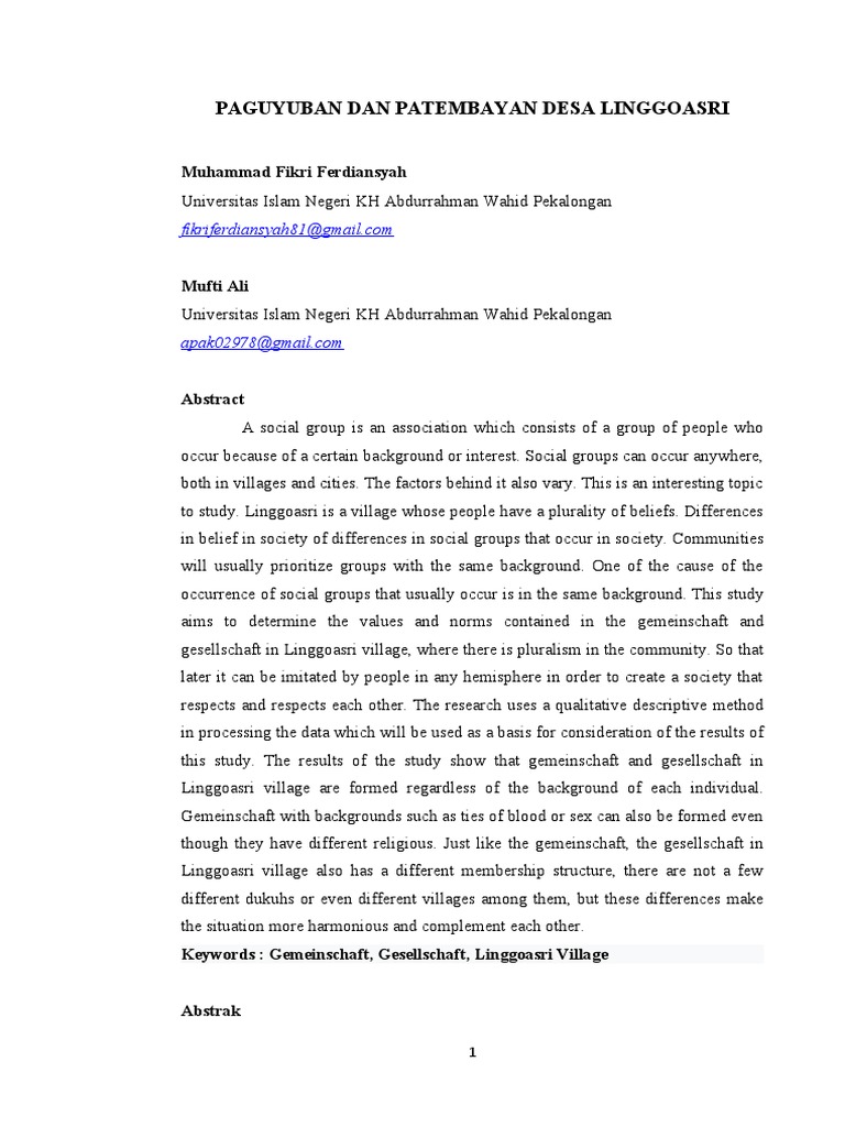 Linggoasri Village Social Groups Study | PDF | Self-Improvement ...