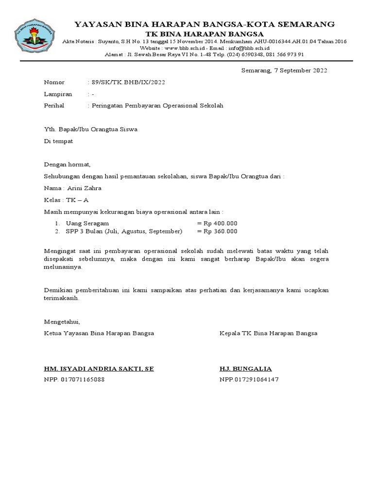 Surat SPP | PDF