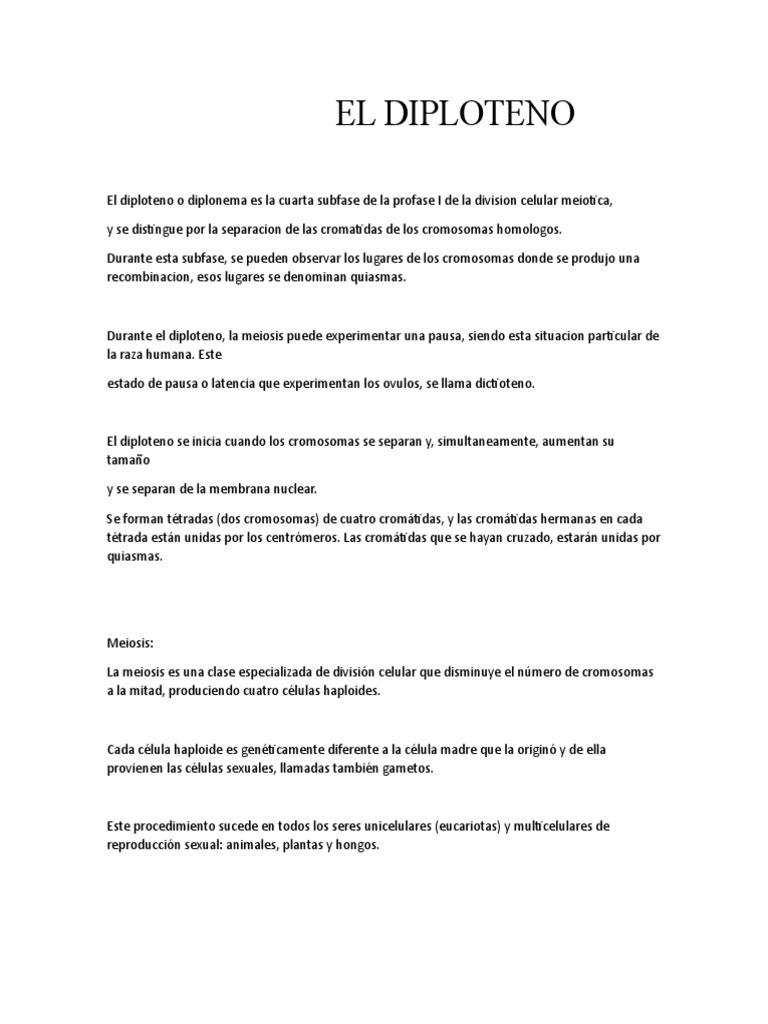 El Diploteno | PDF