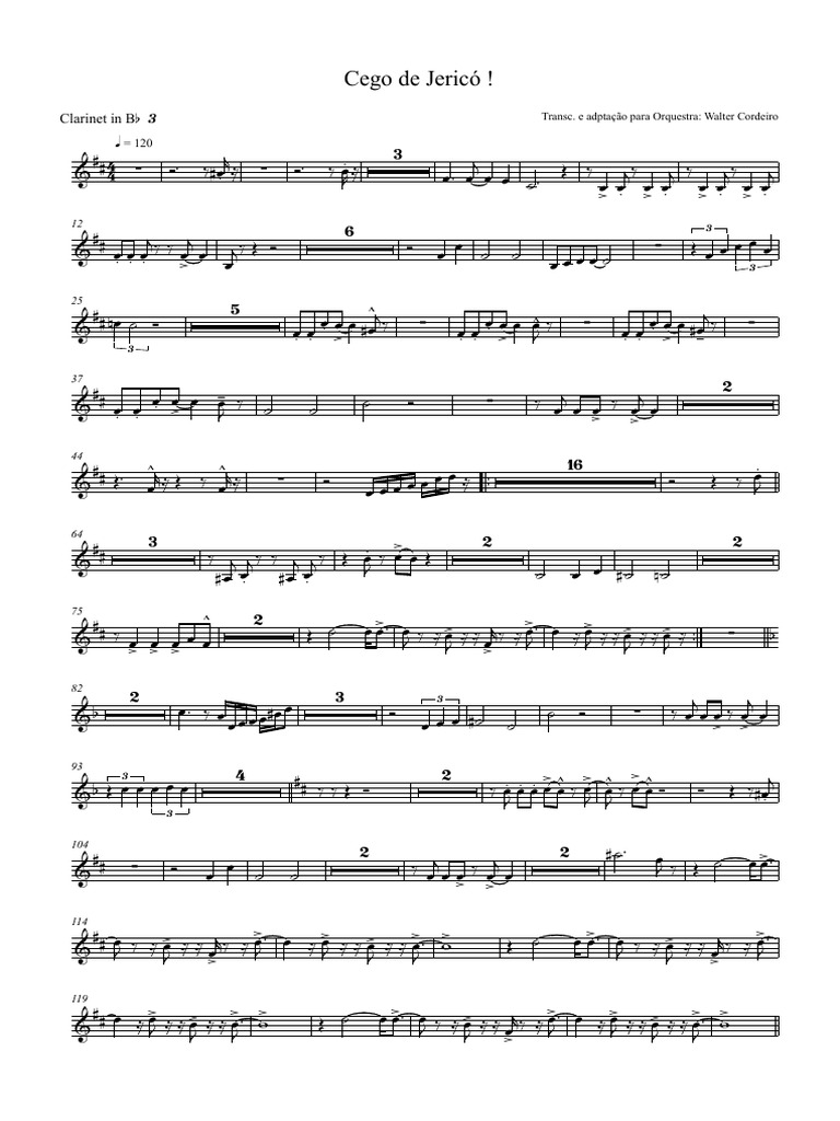 partituradebanda.Cego de Jericó - 3 Clarinete | PDF