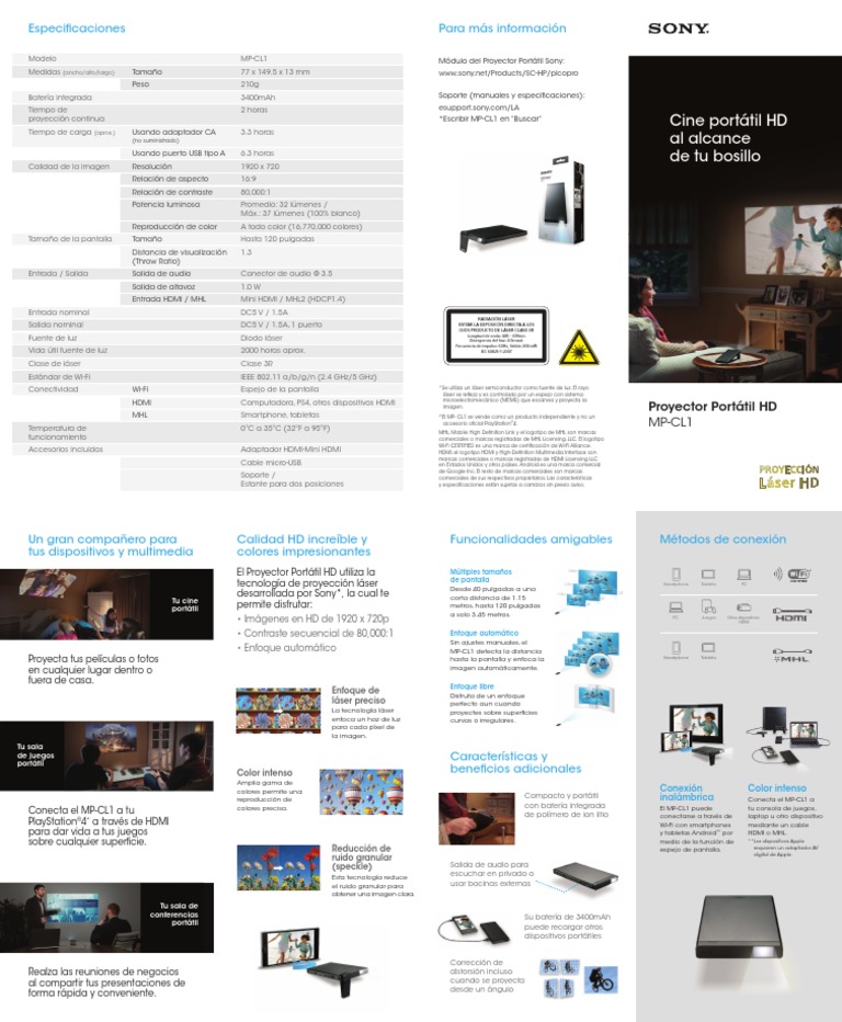 0126 MP-CL1 Leaflet v3-23-11 PDF | PDF | Hdmi | Tableta