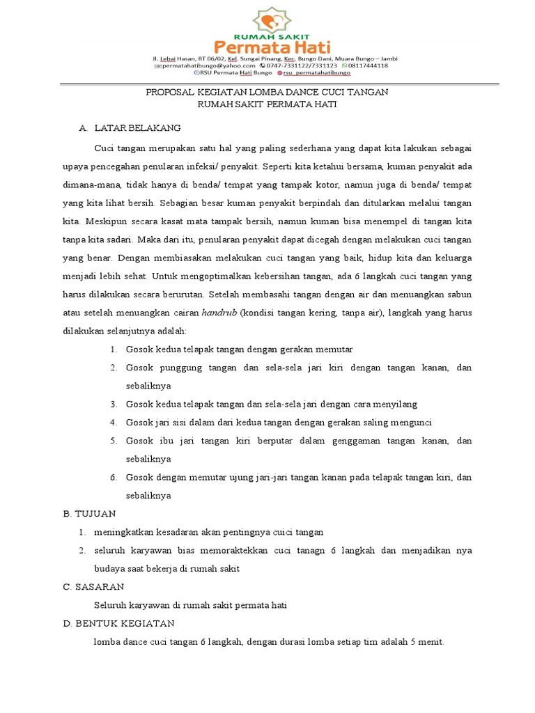 PROPOSAL LOMBA CUCI TANGAN | PDF