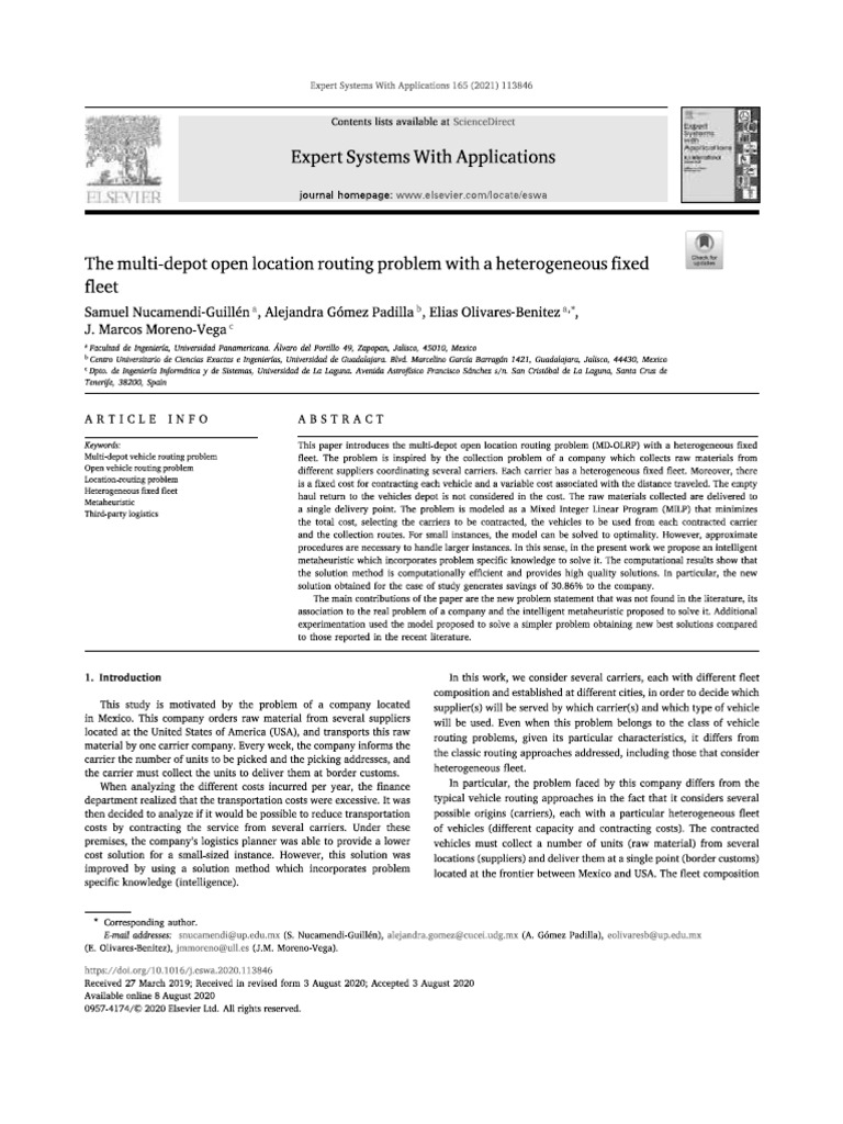 Multi-Depot - PDF - The Multi-Depot Open Location Routing Problem With ... Multi-Depot - PDF - The Multi-Depot Open Location Routing Problem With ...