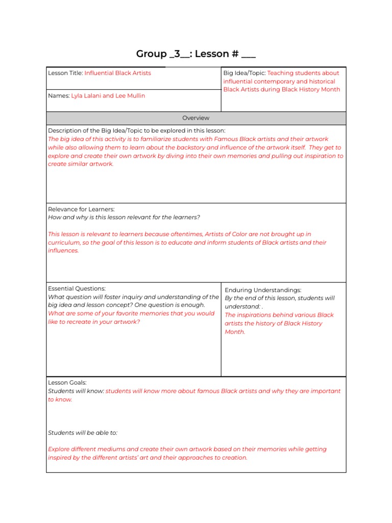 Lessonplantemplate | PDF | Learning | Cognition