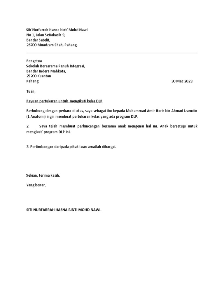 Surat Rayuan DLP | PDF