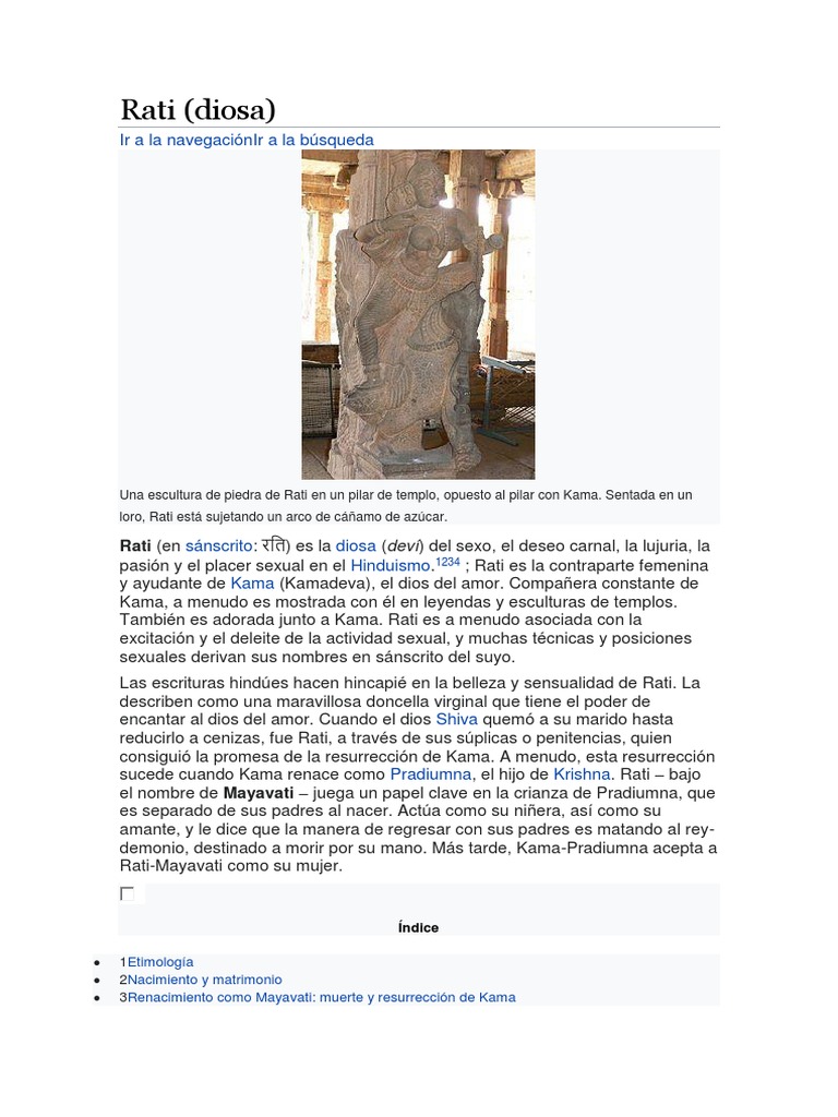 Rati (Diosa) : Ir A La Navegaciónir A La Búsqueda | PDF | Teología hindú | Mitología hindú