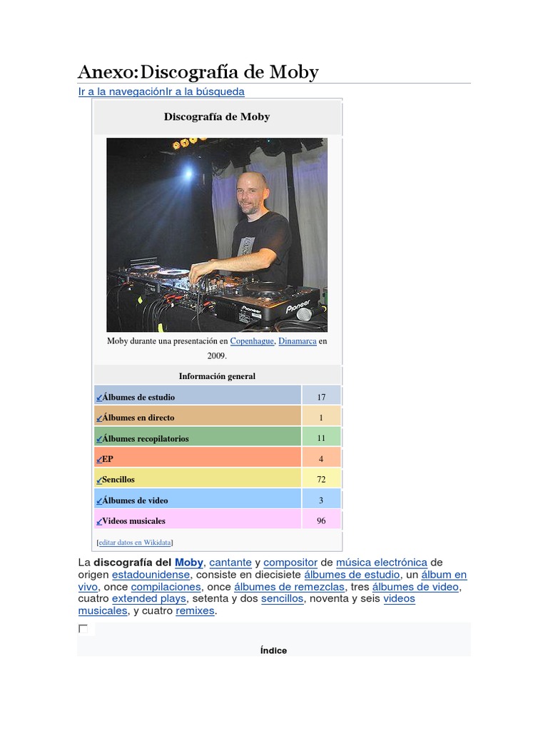 Discografía de Moby | PDF | Registro LP | Industria de la música