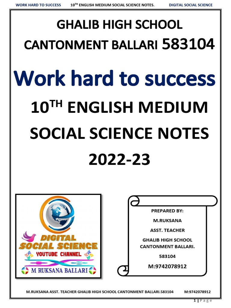 10TH English Medium Social Science Notes. 2022-23 PDF | PDF | Mahatma ...