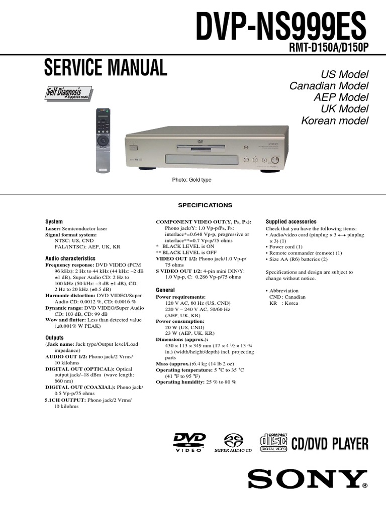 sony_dvp-ns999es_sm.pdf | PDF | Compact Disc | Dvd