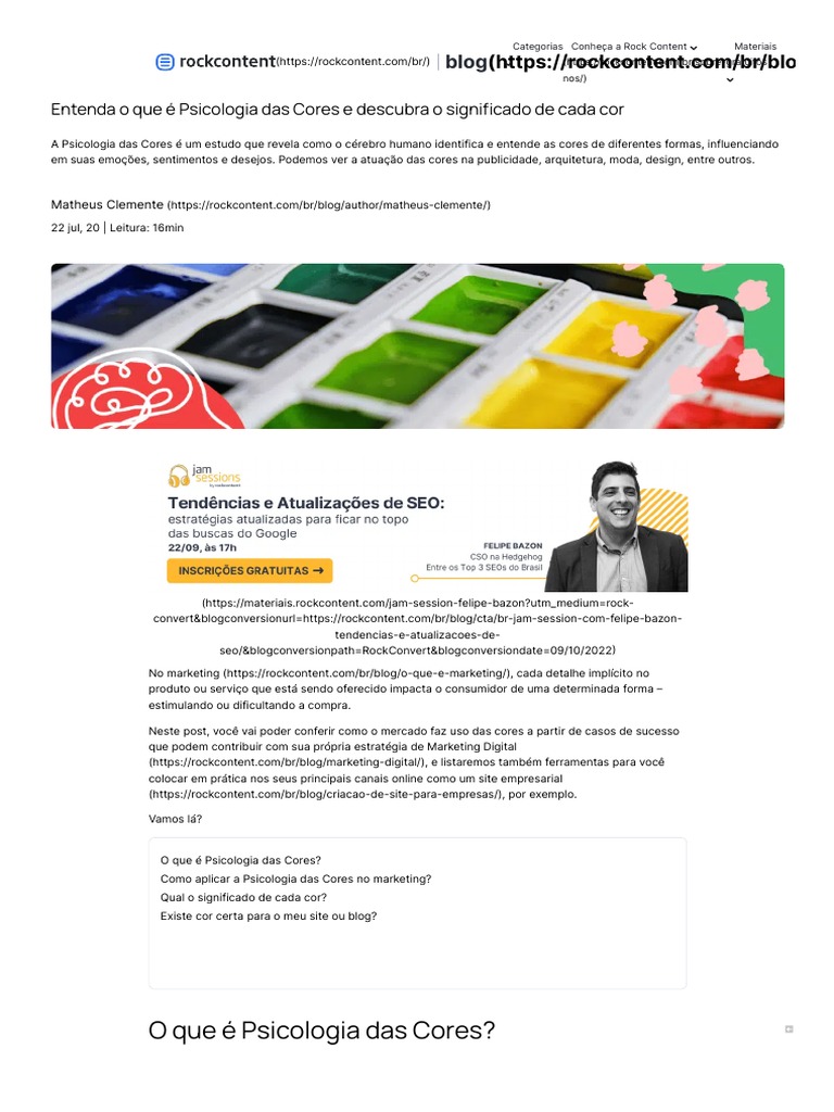 Psicologia Das Cores - o Que É e Como Usar No Marketing PDF | PDF | Cor ...