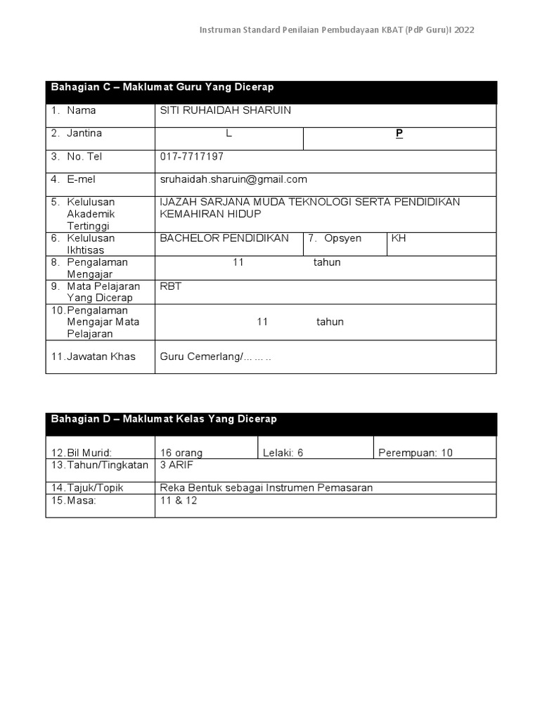 BORANG CERAPAN.docx | PDF