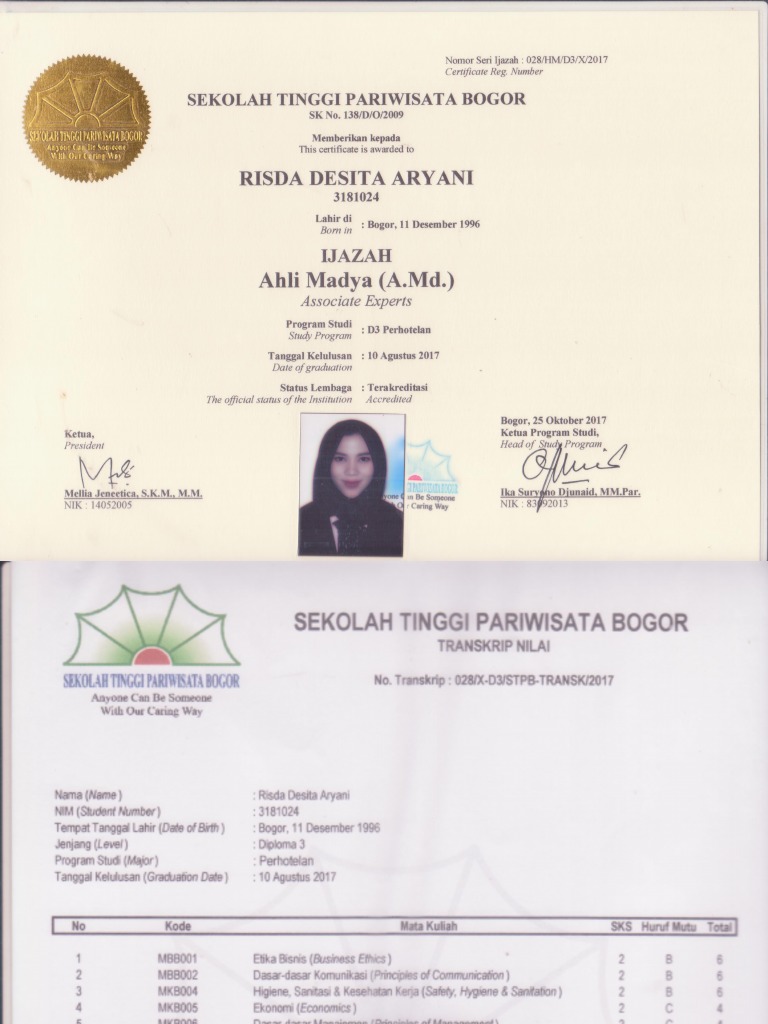 Ijazah-Transkip-Nilai D3 | PDF