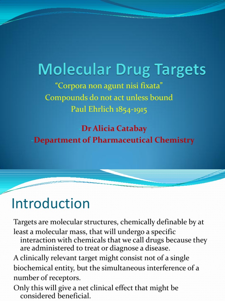 Molecular Targets in Drug Action | PDF | Receptor Antagonist | Drug Design