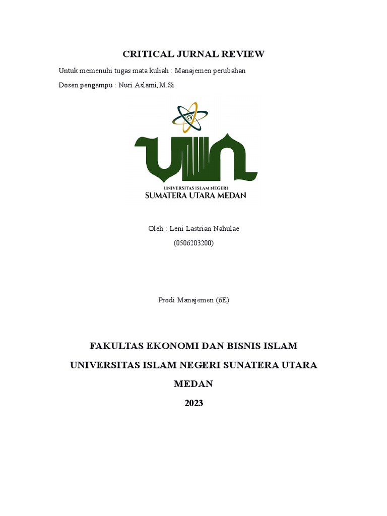 UTS CRITICAL JURNAL-Mp-Leni Lastrian Nahulae | PDF
